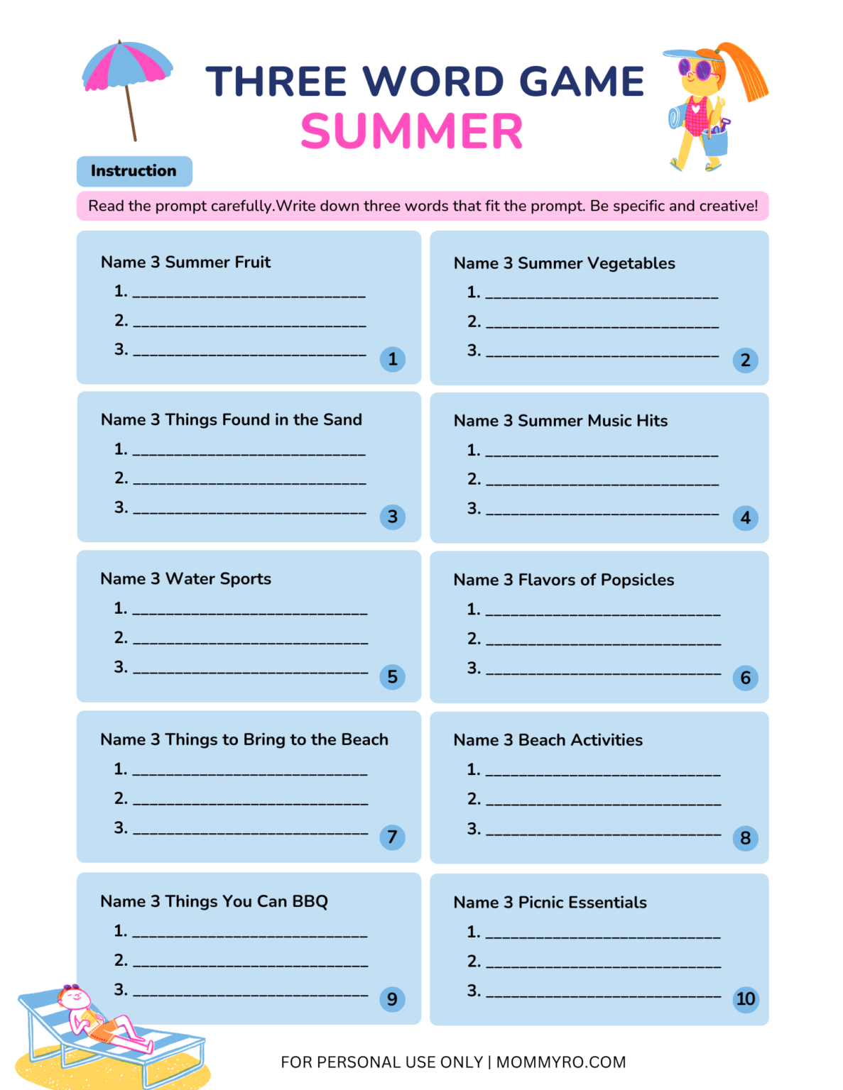 13 Must-Have Summer Printables for Kids (FREE Printables)