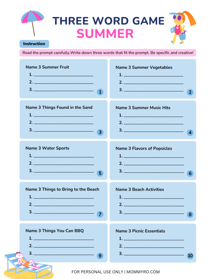 13 Must-Have Summer Printables for Kids (FREE Printables)