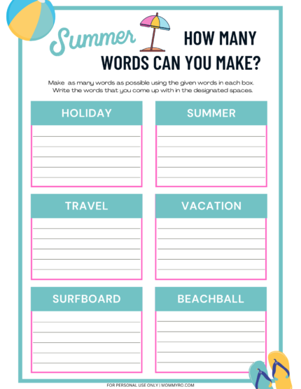 13 Must-Have Summer Printables for Kids (FREE Printables)